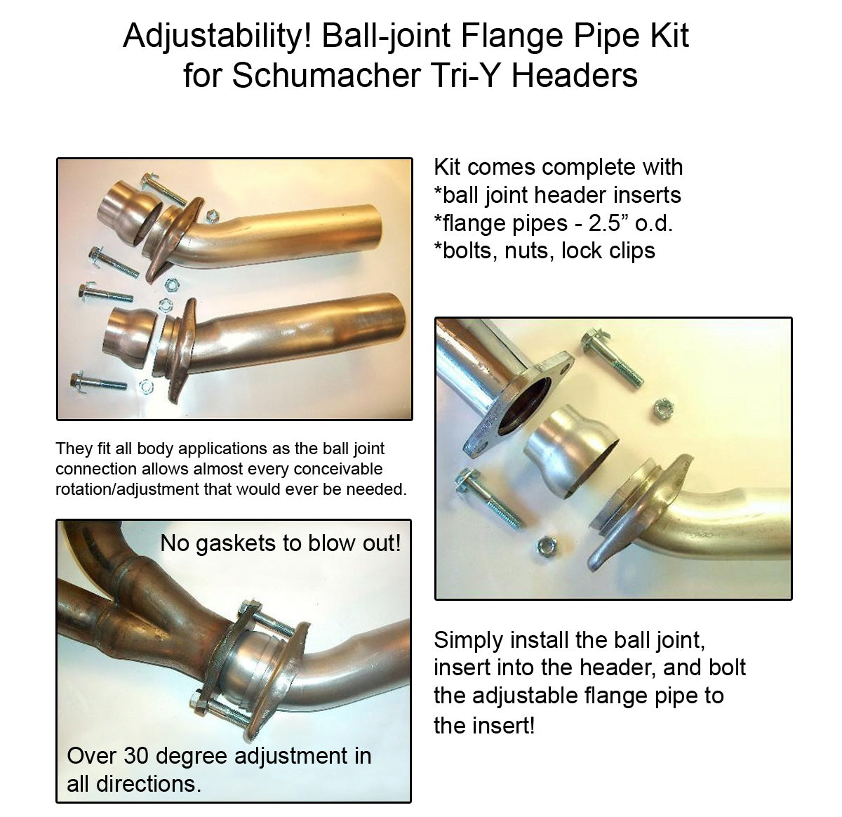 Big Block Tri-Y Header Ball-Joint Flange Pipes – Schumacher Creative ...